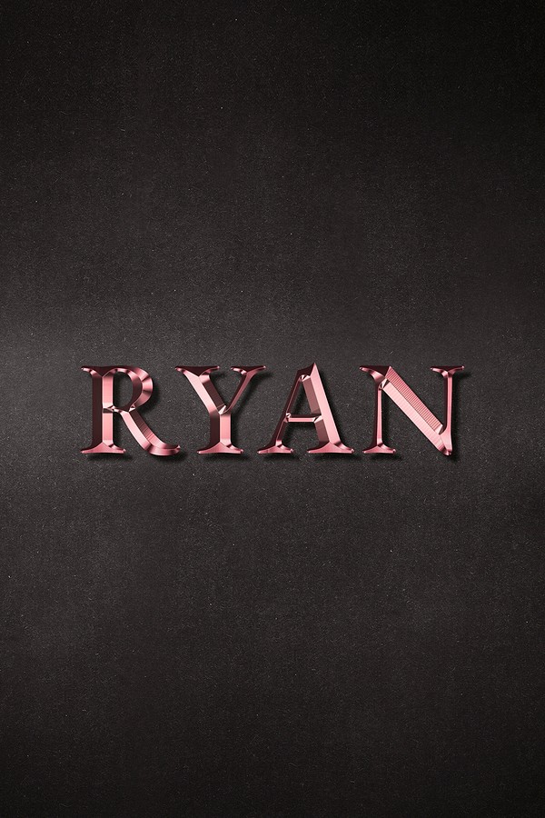 Ryan typography metallic rose gold | Free Photo - rawpixel