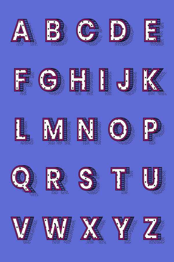 3D alphabet psd isometric halftone | Free PSD - rawpixel