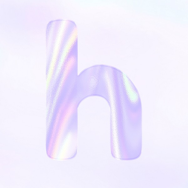 Holographic pastel letter h sticker | Free PSD - rawpixel