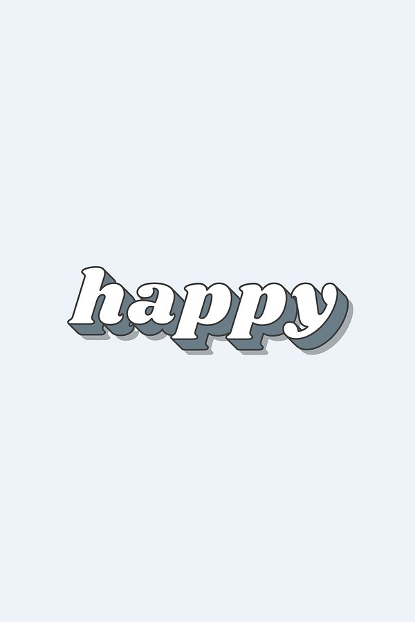 Happy word retro typography vector | Free Vector - rawpixel