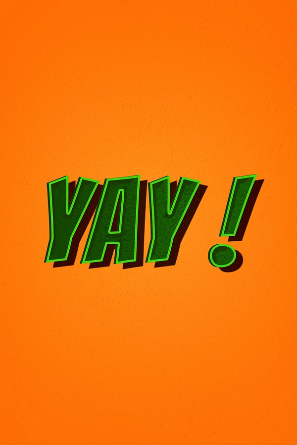 Yay! word retro style typography | Free Photo - rawpixel