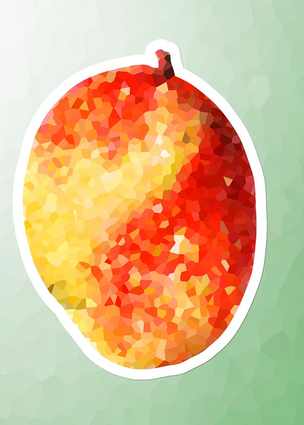 Mango crystallized style sticker illustration | Premium PSD - rawpixel