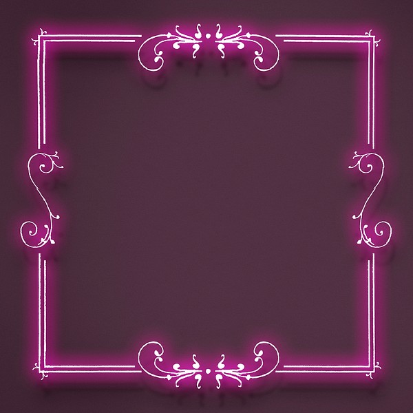 Neon pink filigree frame border | Premium PSD - rawpixel