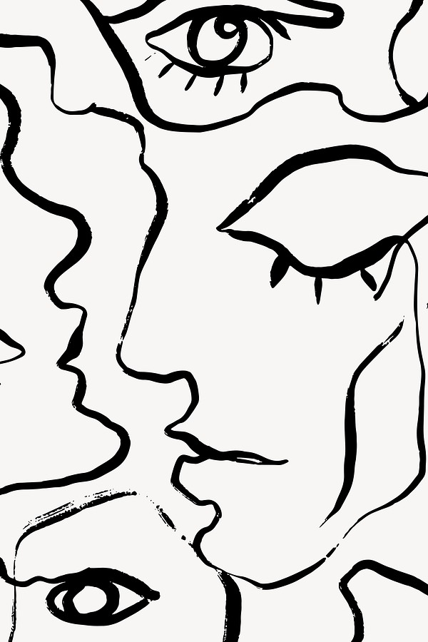 Abstract face background, black and | Premium Vector - rawpixel