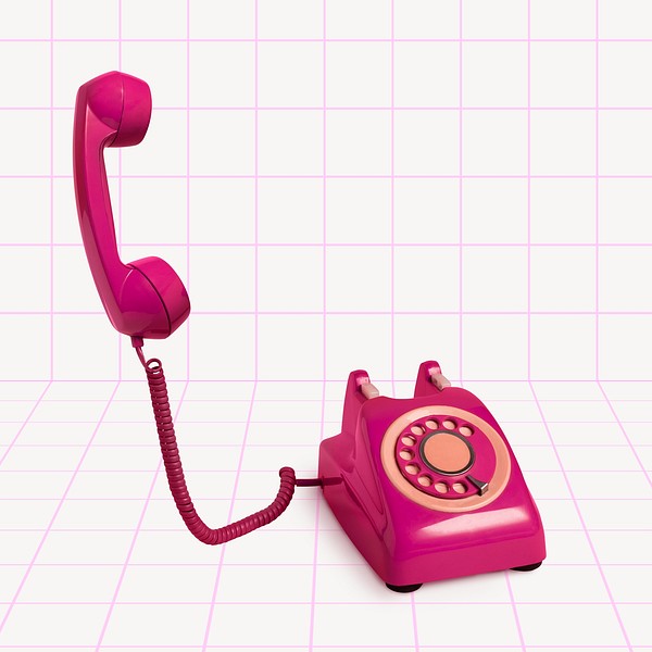 Pink retro phone, funky design | Free Photo - rawpixel