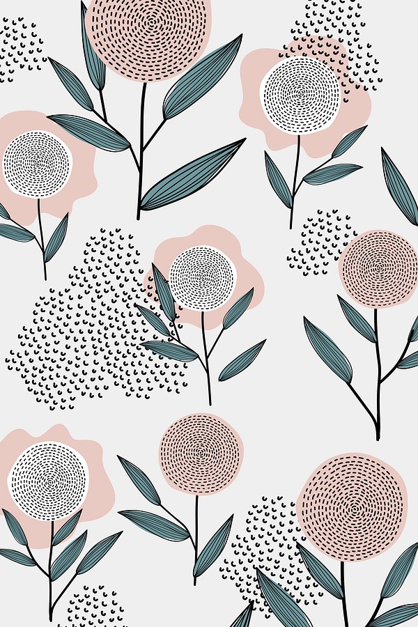 Pink flower background, botanical illustration | Premium Photo ...