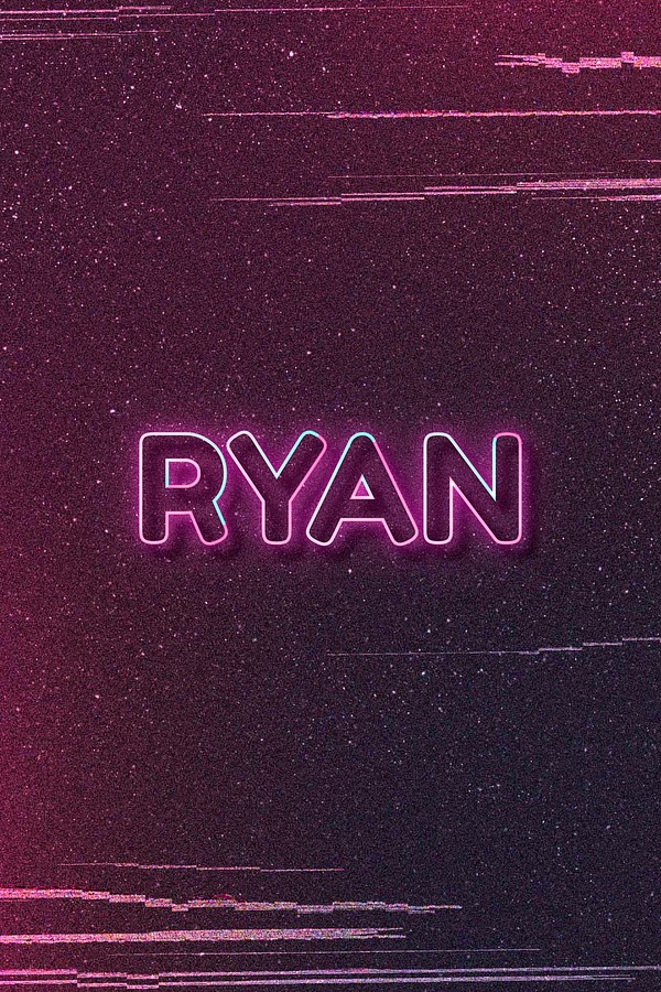 Ryan word art vector neon | Free Photo - rawpixel