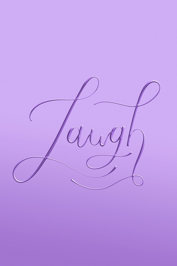 Laugh calligraphy purple psd text | Premium PSD - rawpixel