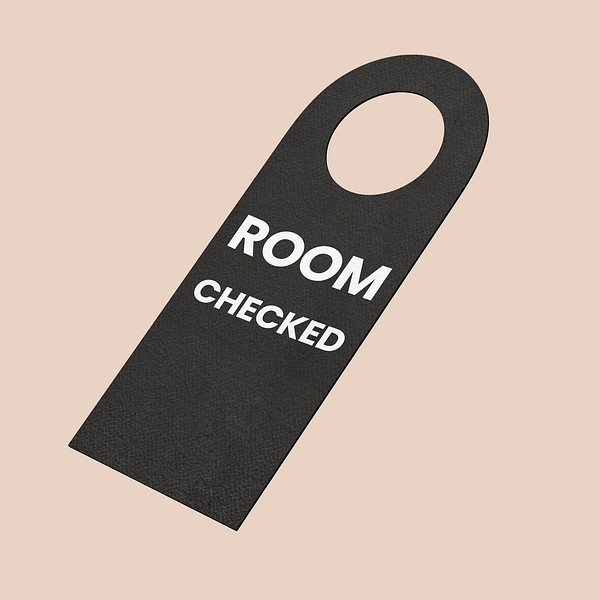Door tag mockup, black 3D | Premium PSD Mockup - rawpixel