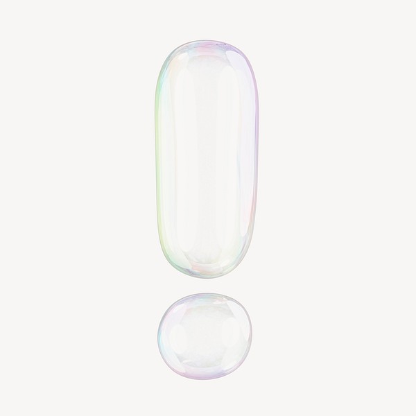 Exclamation mark symbol, 3D transparent | Premium PSD - rawpixel