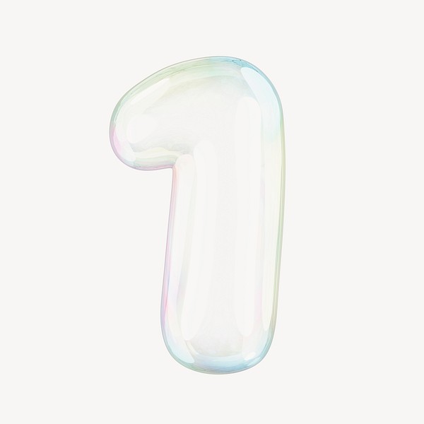 1 number one, 3D transparent | Premium PSD - rawpixel