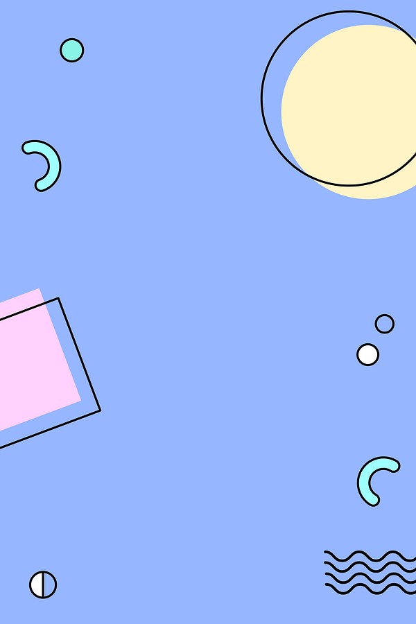 Blue funky background, memphis border | Premium Photo - rawpixel