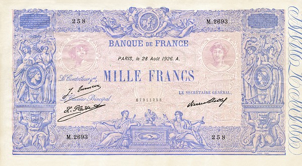 French's 100 Francs banknote (1927). | Free Photo - rawpixel