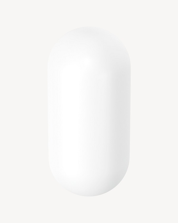 3D white capsule shape, geometric | Premium PSD - rawpixel