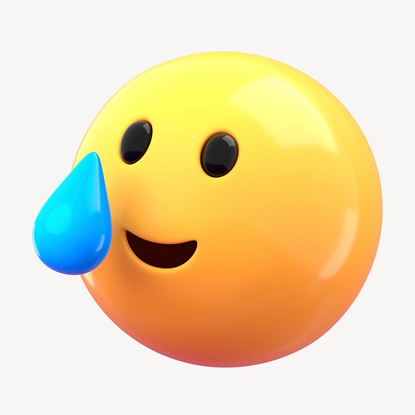 Smiling face tear 3D emoticon | Premium PSD - rawpixel