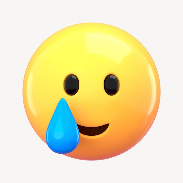 Smiling face tear 3D emoticon | Premium PSD - rawpixel