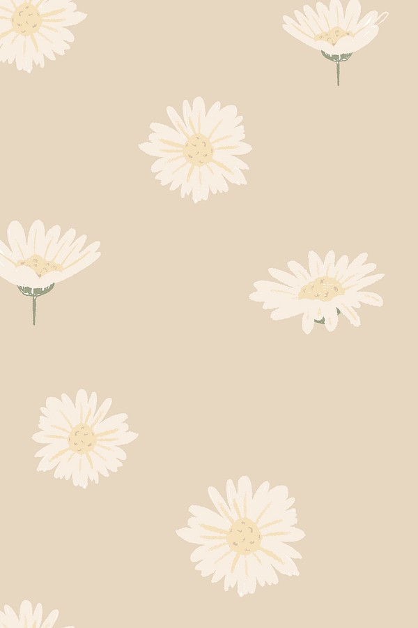 White daisy floral pattern vector | Premium Vector - rawpixel