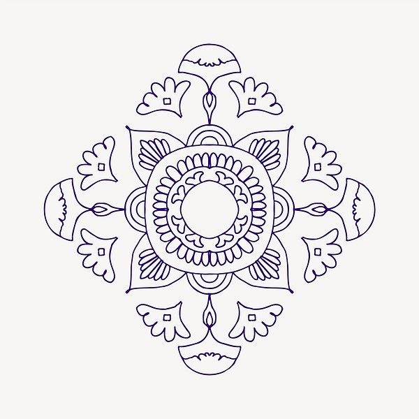 Purple Indian rangoli clipart vector | Premium Vector - rawpixel