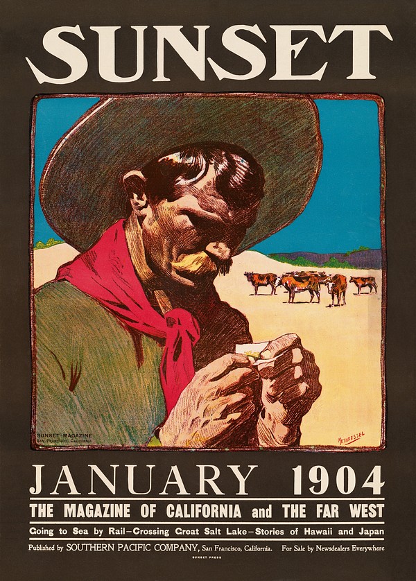 Sunset, magazine California and Far | Free Photo Illustration - rawpixel