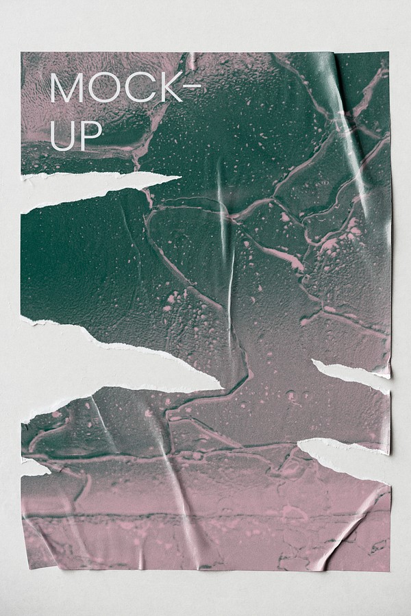 Purple Torn paper mockup on the wall | Premium PSD Mockup - rawpixel