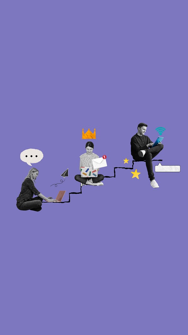 Digital communication collage iPhone wallpaper | Premium Photo - rawpixel