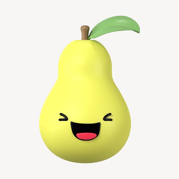 3D laughing pear, emoticon illustration | Free Photo - rawpixel