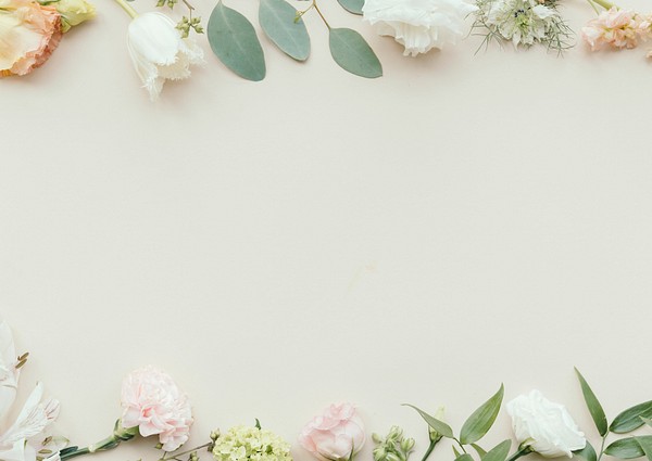 Beige flower border background | Premium Photo - rawpixel
