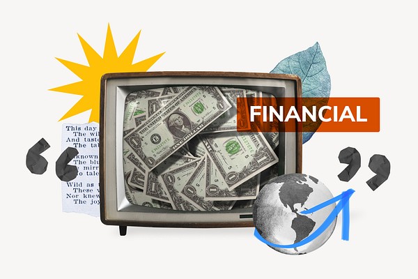 Financial, TV news, money collage | Premium Photo - rawpixel