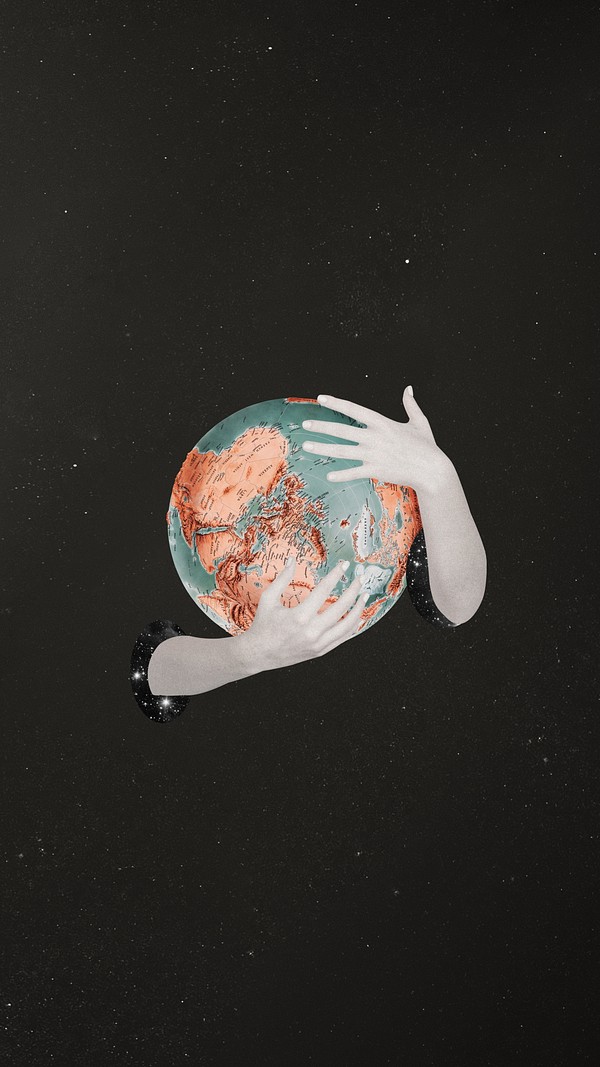 Arms embracing globe, environment remix | Premium Photo Illustration ...