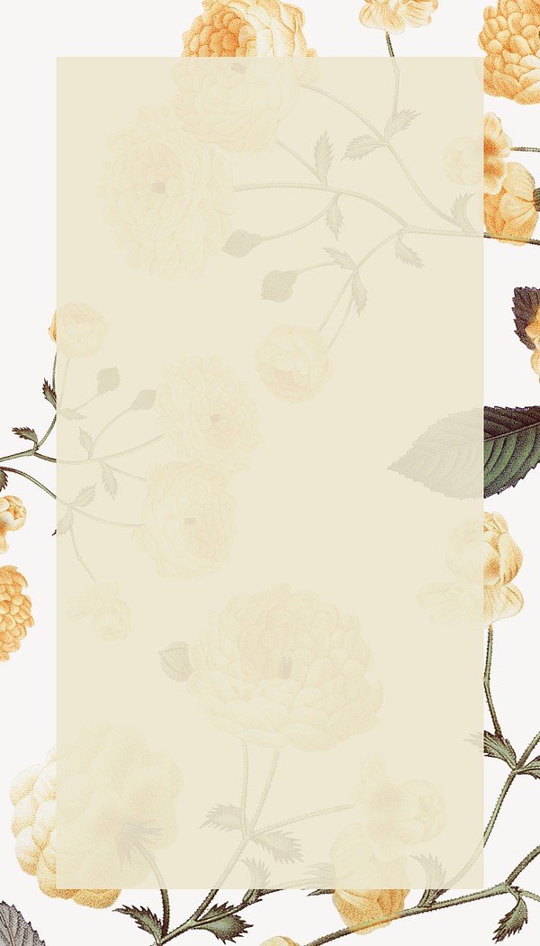 Vintage flower frame iPhone wallpaper | Free Photo Illustration - rawpixel