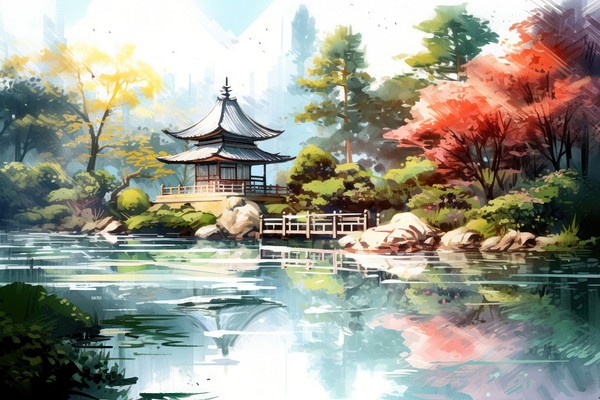 Architecture building outdoors painting. AI | Free Photo Illustration ...