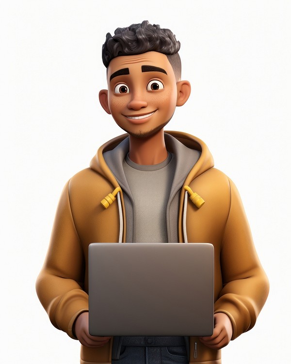 Computer portrait cartoon laptop. AI | Free Photo Illustration - rawpixel