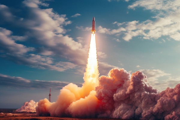 Rocket missile smoke sky. AI | Premium Photo - rawpixel