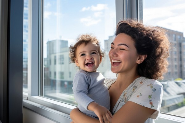 Window laughing building smiling. AI | Free Photo - rawpixel