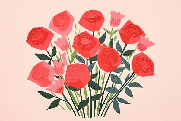 Rose bouquet art painting pattern. | Free Photo Illustration - rawpixel