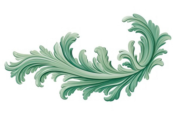 Acanthus leaves pattern drawing white | Premium Photo Illustration ...