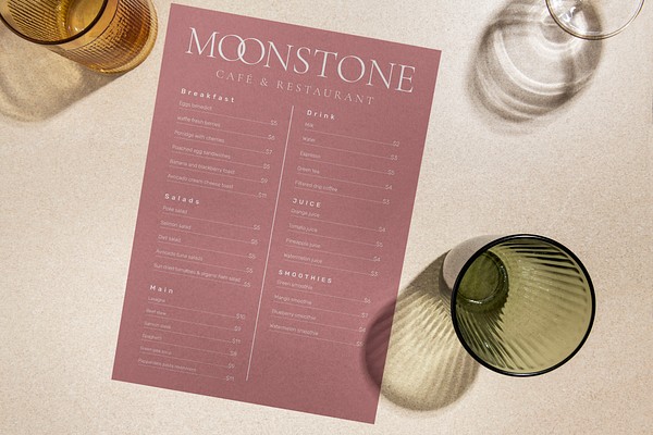 Red cafe menu mockup psd | Premium PSD Mockup - rawpixel