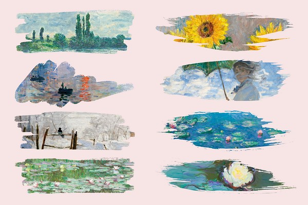 Claude Monet brush stroke element | Premium PSD - rawpixel