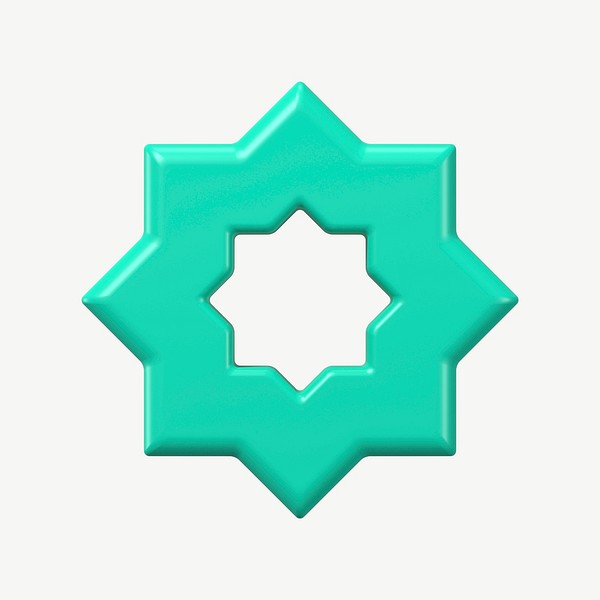 3D Islamic star sticker, green | Premium PSD - rawpixel