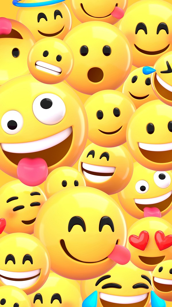 Cute emoticons mobile wallpaper, 3D | Premium Photo - rawpixel