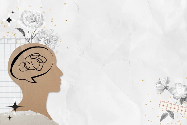 Mental health aesthetic background, floral | Free Photo - rawpixel