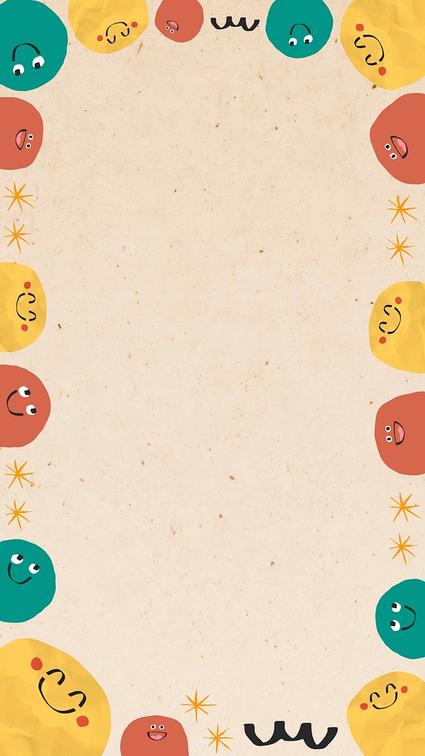 Emoji frame beige mobile wallpaper | Premium Photo - rawpixel
