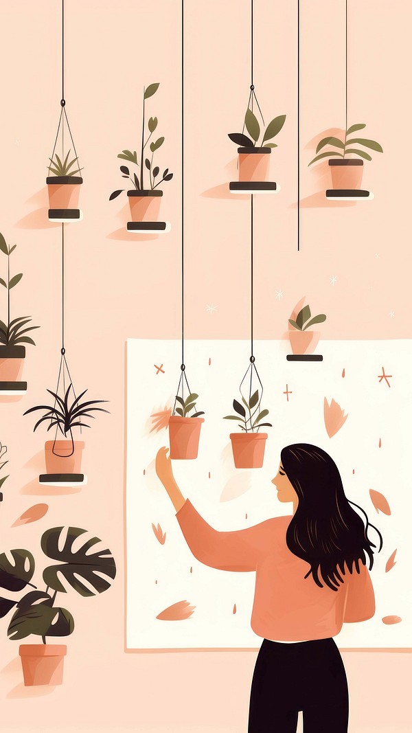 Woman taking care houseplants. AI | Premium Photo Illustration - rawpixel