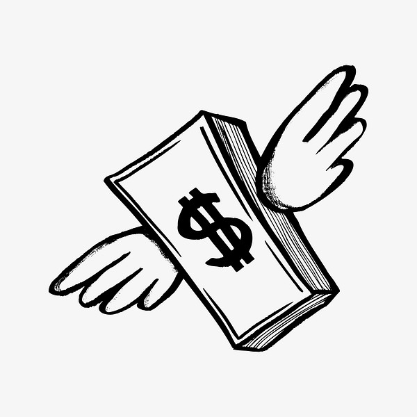 Flying money stack doodle illustration | Free Vector - rawpixel