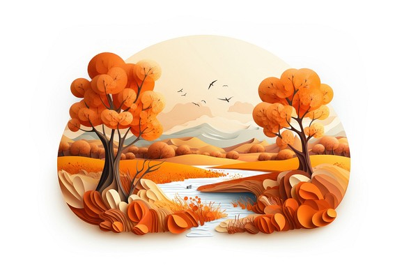 Autumn landscape tranquility illustrated creativity. | Free Photo ...