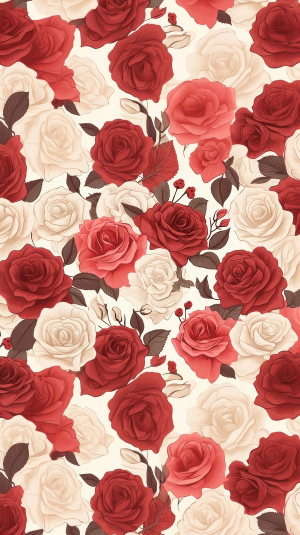 Red vintage rose pattern flower | Premium Photo Illustration - rawpixel