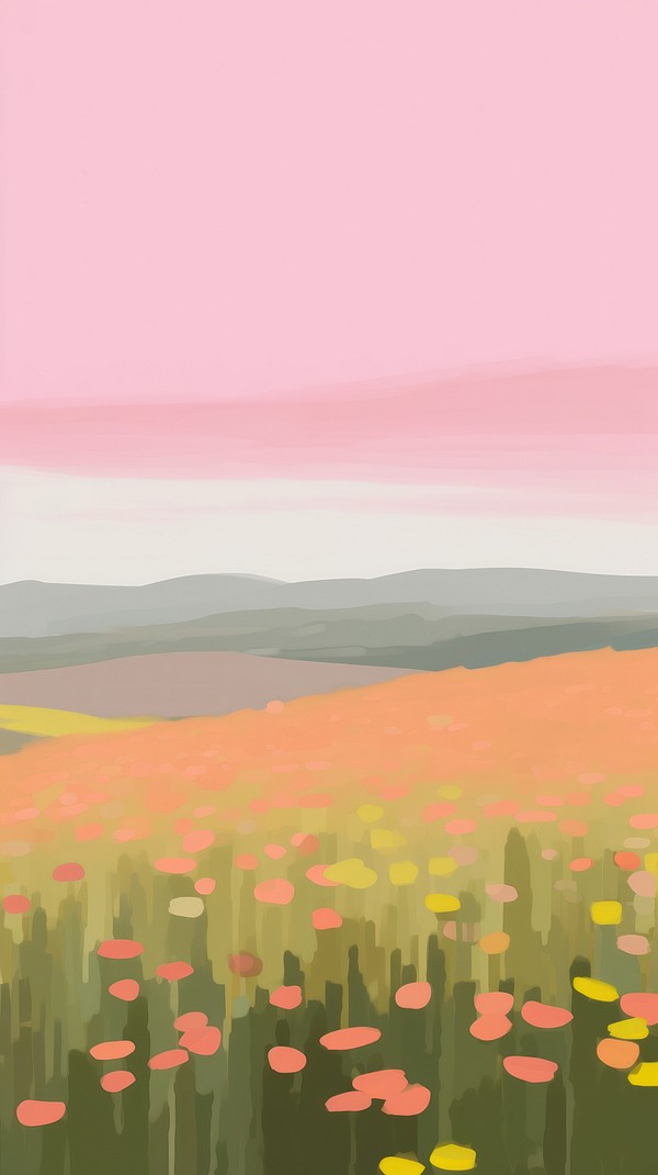 Flower field backgrounds outdoors painting. | Premium Photo ...