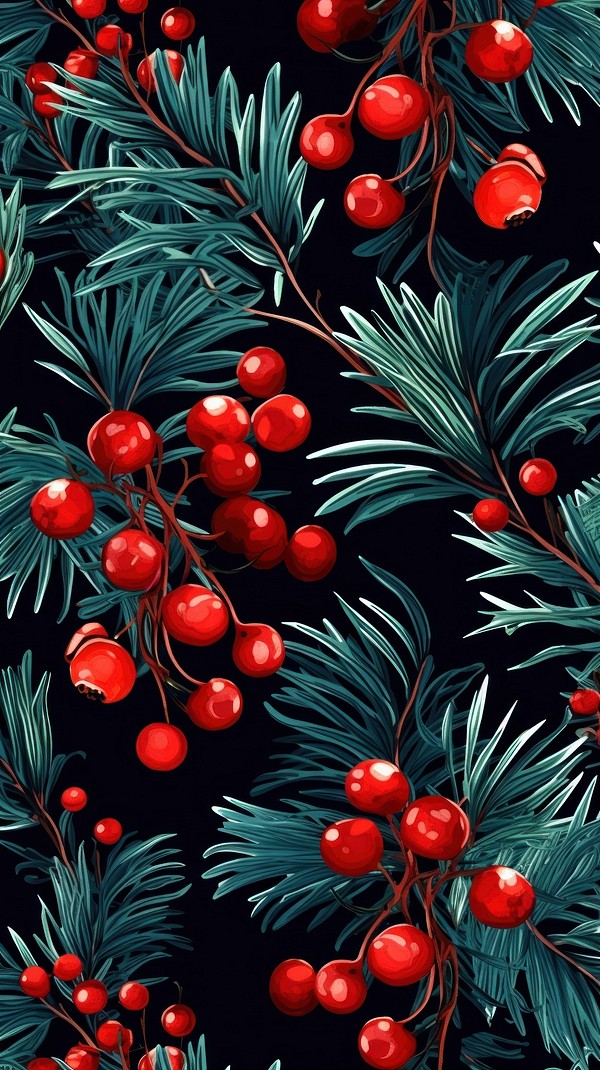 Christmas pattern branch plant. | Free Photo Illustration - rawpixel