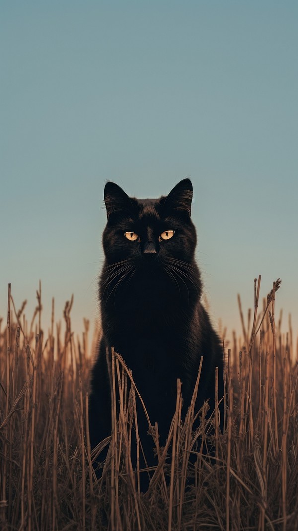 Black cat grass field animal | Premium Photo - rawpixel