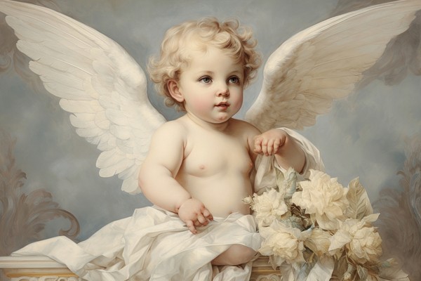 Cherub portrait painting angel. AI | Free Photo Illustration - rawpixel